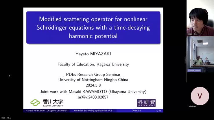 Dr. Hayato Miyazaki: Modified scattering operator for nonlinear ...